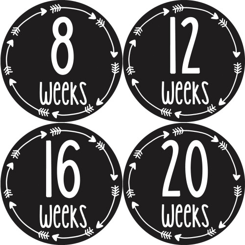 Months in Motion Pregnancy Weekly Belly Growth Stickers - Baby Bump ...