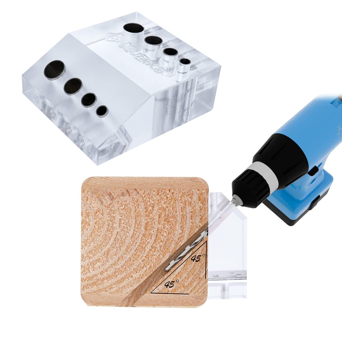 Muzata Drill Guide for Cable Railing Kit Lag Screw Fitting Wood Post ...