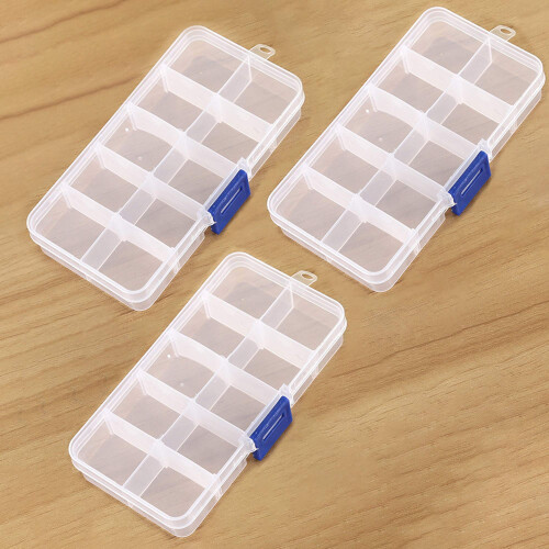 Transparent Plastic Grid Box Storage Organizer Adjustable Dividers ...