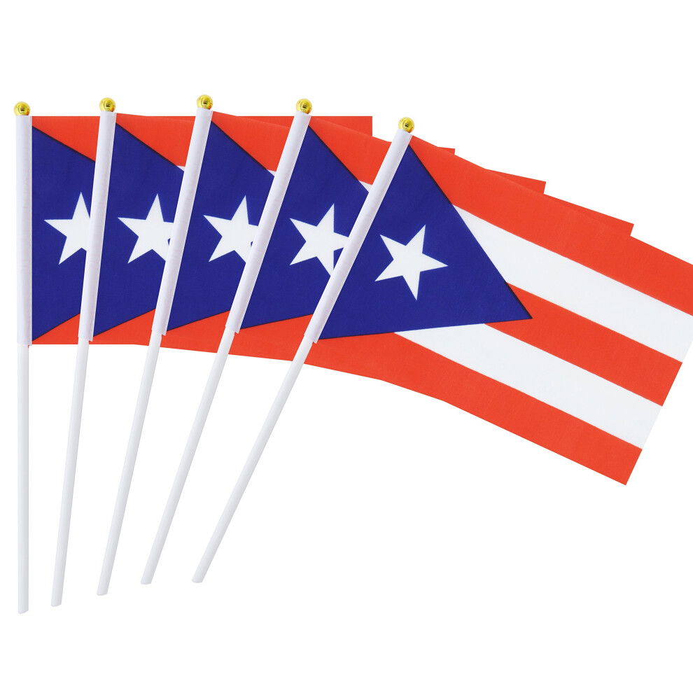 25 Pack Hand Held Small Mini Flag Puerto Rico Flag Puerto Rican Stick ...
