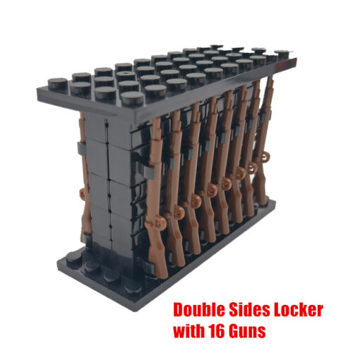 (16 guns locker) MOC Military Weapons Rack Building Blocks Parts DIY ...