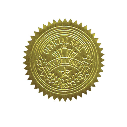 Geographics Gold Foil Award Certificate Seals Embossed Official Seal of ...