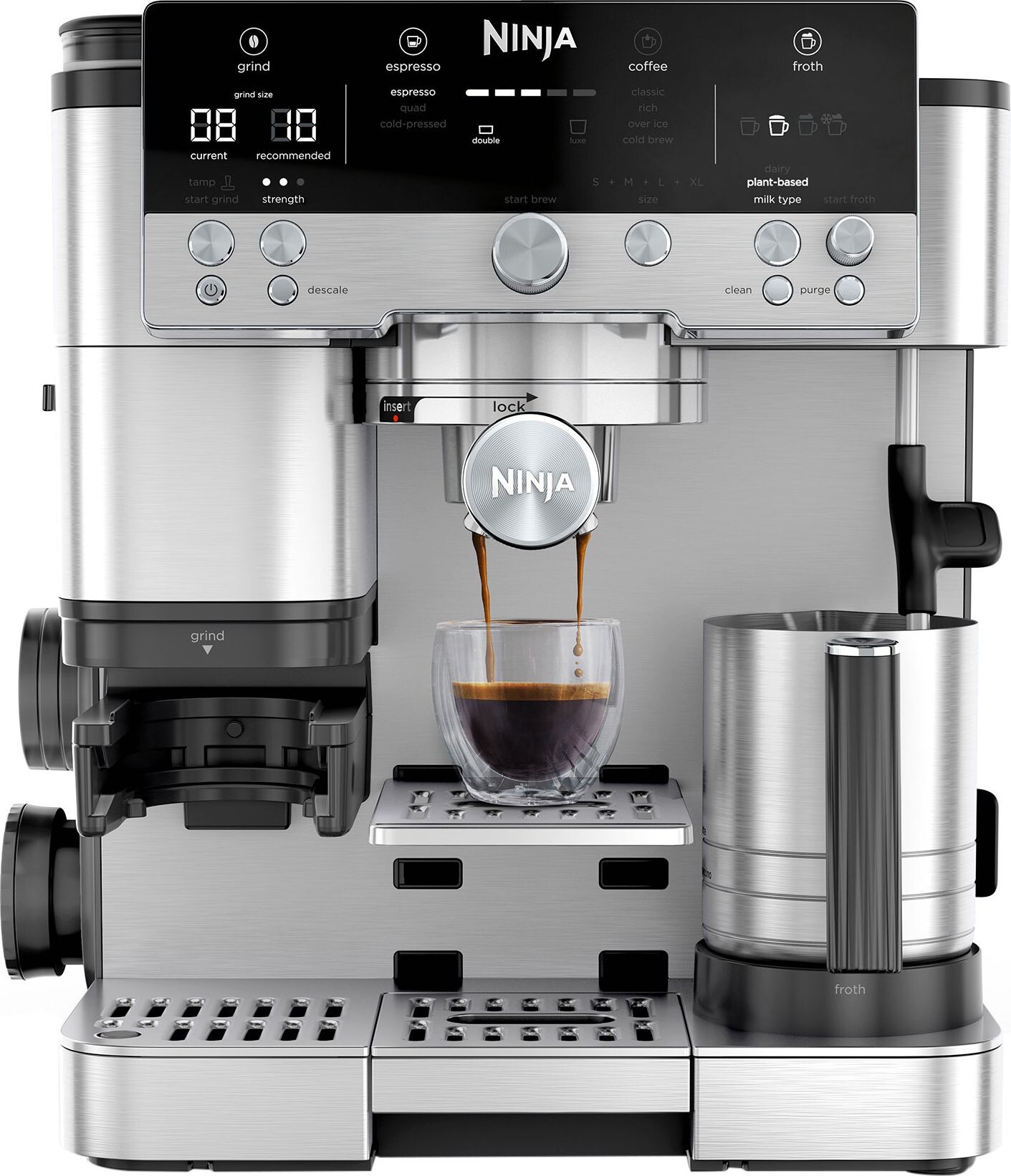 Ninja Luxe Café Premier Espresso Machine - Black & Stainless, 25 Grind ...