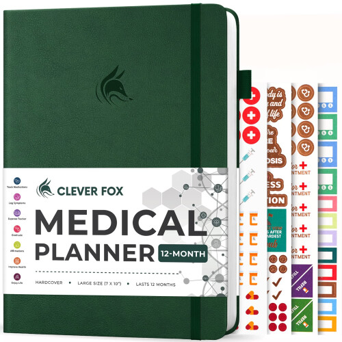 clever Fox Medical Planner 12-Month - Personal Medical Notebook ...