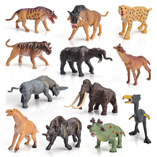 Miniature 12 Piece Forest Animal Model Set Realistic Plastic ...