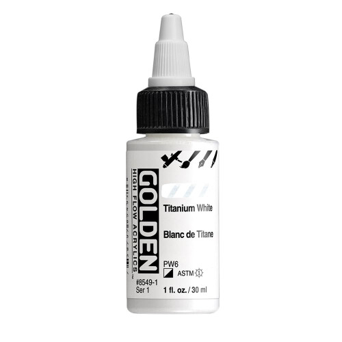 Acryliques à haut débit de GOLDEN Titanium White Flacon de 1 fl oz ...