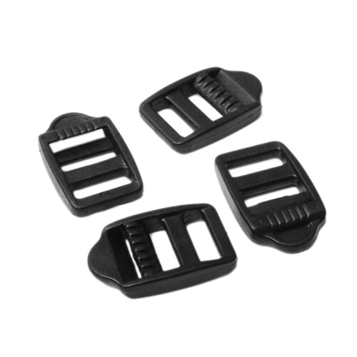 CooBigo 25 Pack 1/2""(12mm) Webbing Plastic Ladder Lock Buckle Black f ...