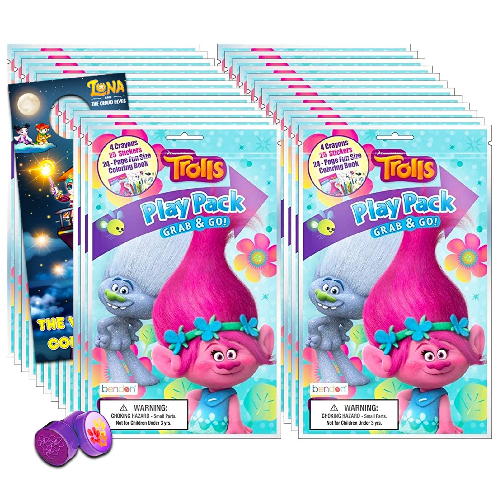 Dreamworks Trolls Play Pack Grab & Go Bundle of 24 Party Favor on OnBuy