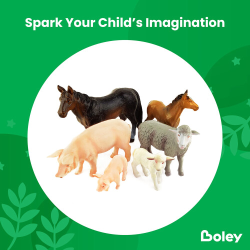 Boley Farm Animal Figurines - 15 Piece Playset of Small Realistic ...