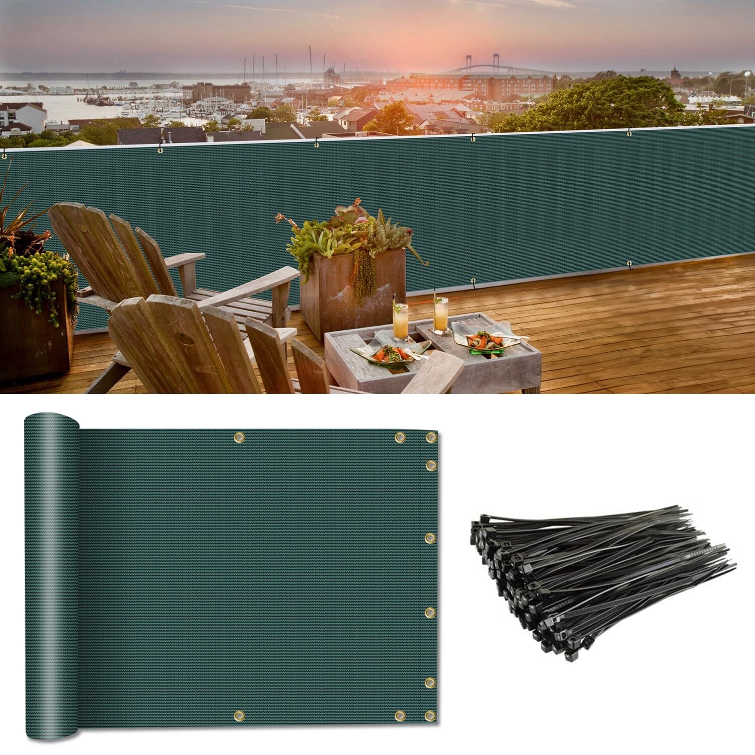 Coarbor 3x107 Balcony Privacy Fence Screen Mesh Balcony Cover for ...