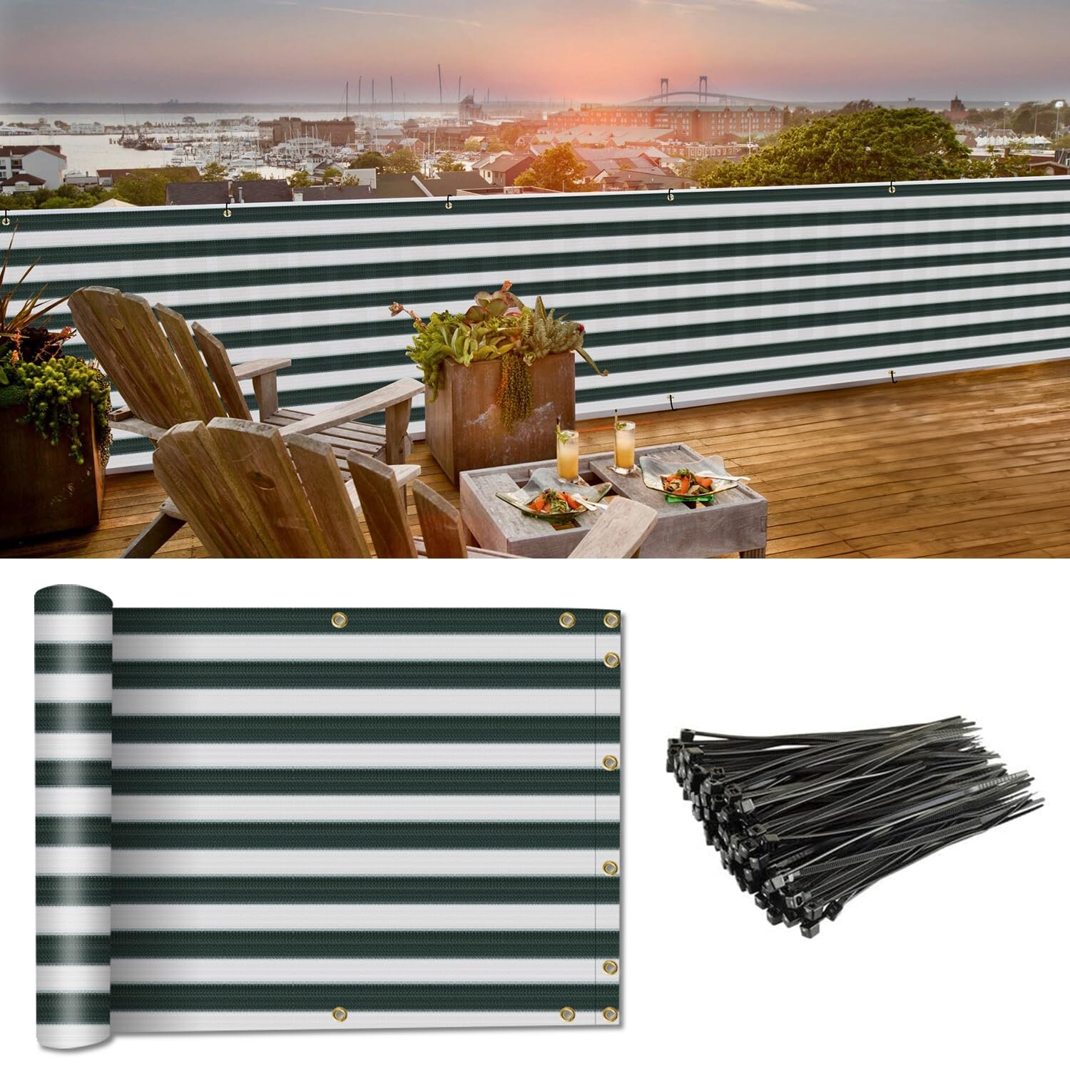Coarbor 3x10 Balcony Privacy Fence Screen Mesh Balcony Cover for ...