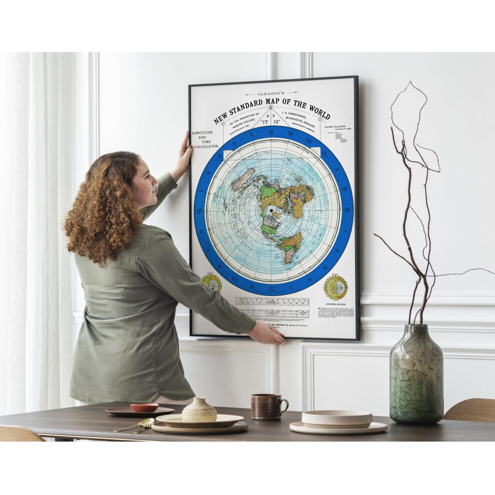 1892 Flat Earth Map of the World Alexander Gleason's New Standard Map ...