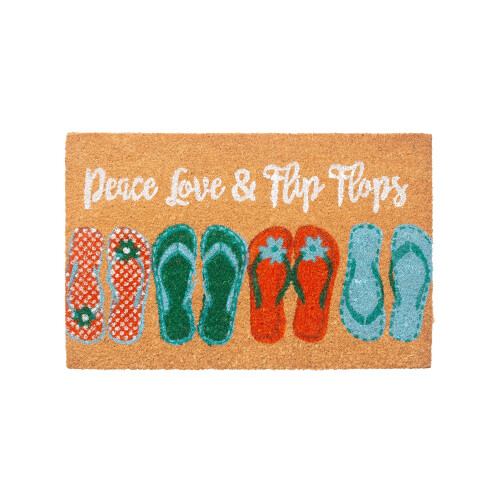 Storm Stopper Doormat Peace Love Flip Flops All Weather Heavy Duty Mat ...