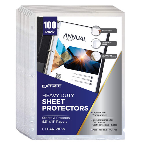 Heavy Duty Sheet Protectors | 100 Pack Sheet Protectors - Sheet Protec ...