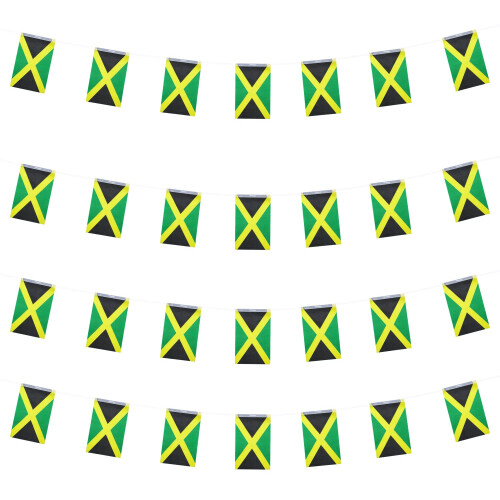 WXTWK Jamaica Flags Jamaican Small Mini Pennant String Banner Flag ...