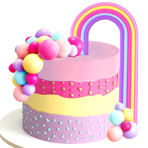 Decorazioni per torte arcobaleno, palline colorate, per matrimoni, baby ...