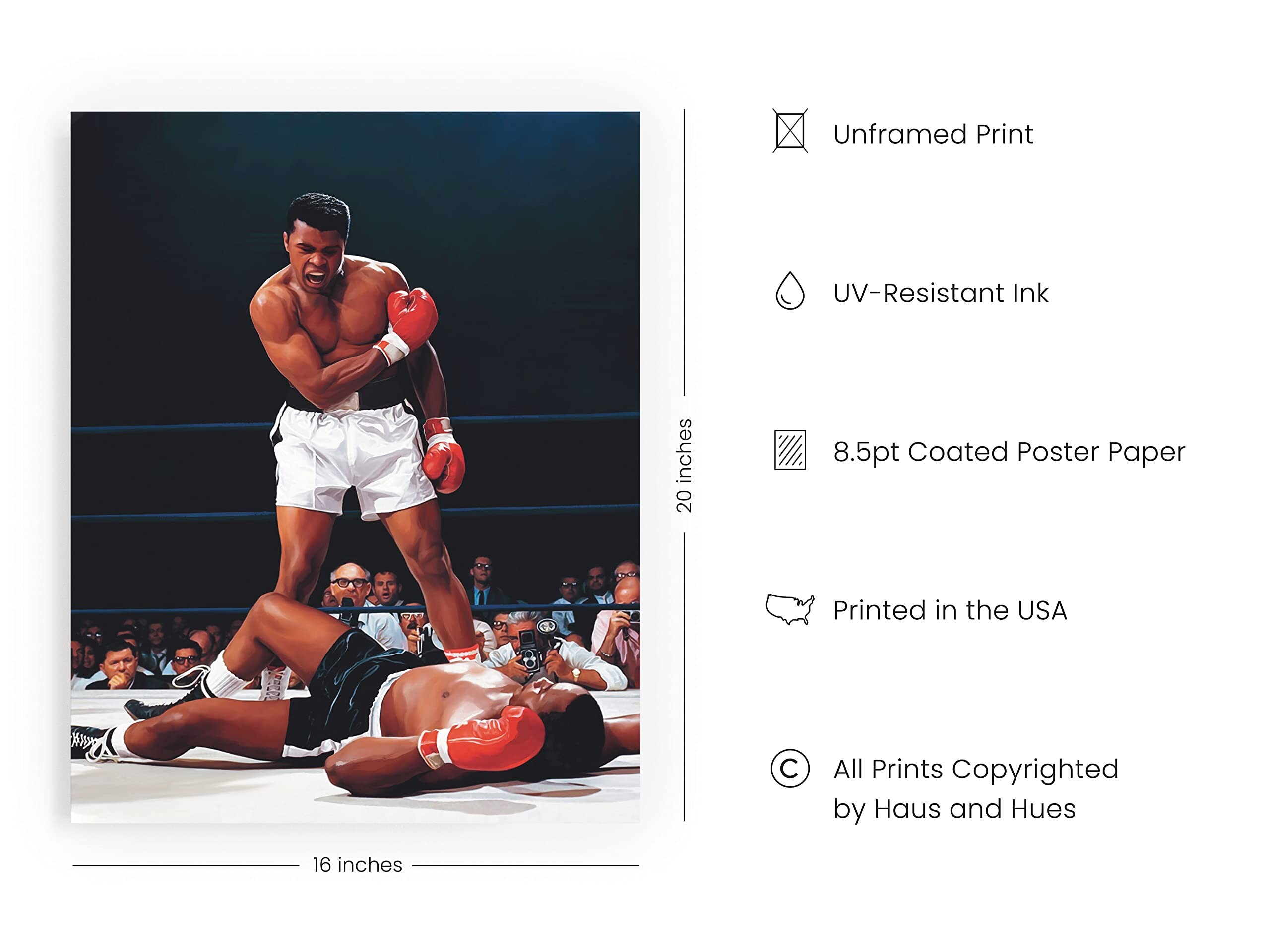 HAUS AND HUES Muhammad Ali Posters Muhammad Ali Wall Art for Men ...