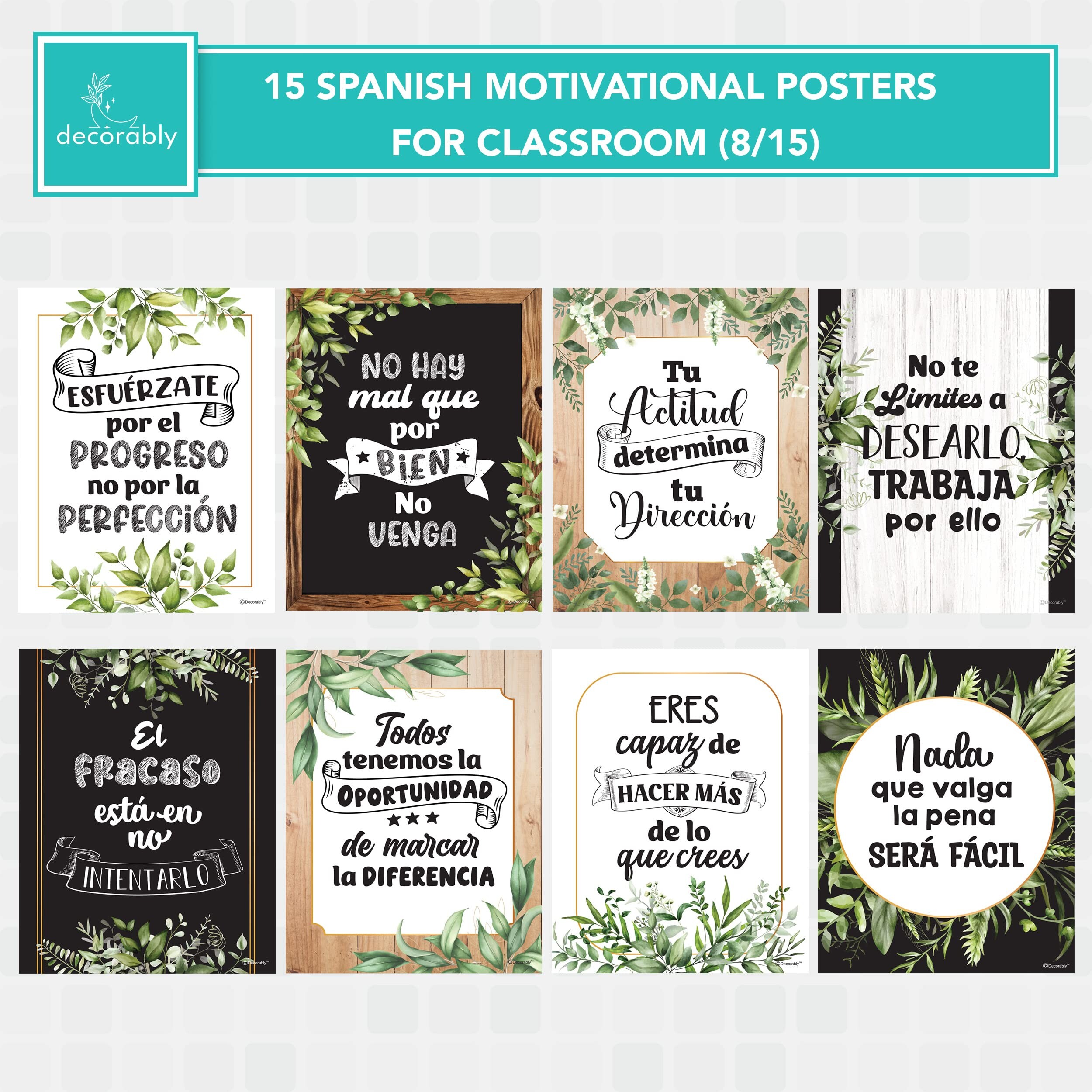 Decorably Spanish Motivational Posters for Kids 15 Spanish Posters for ...