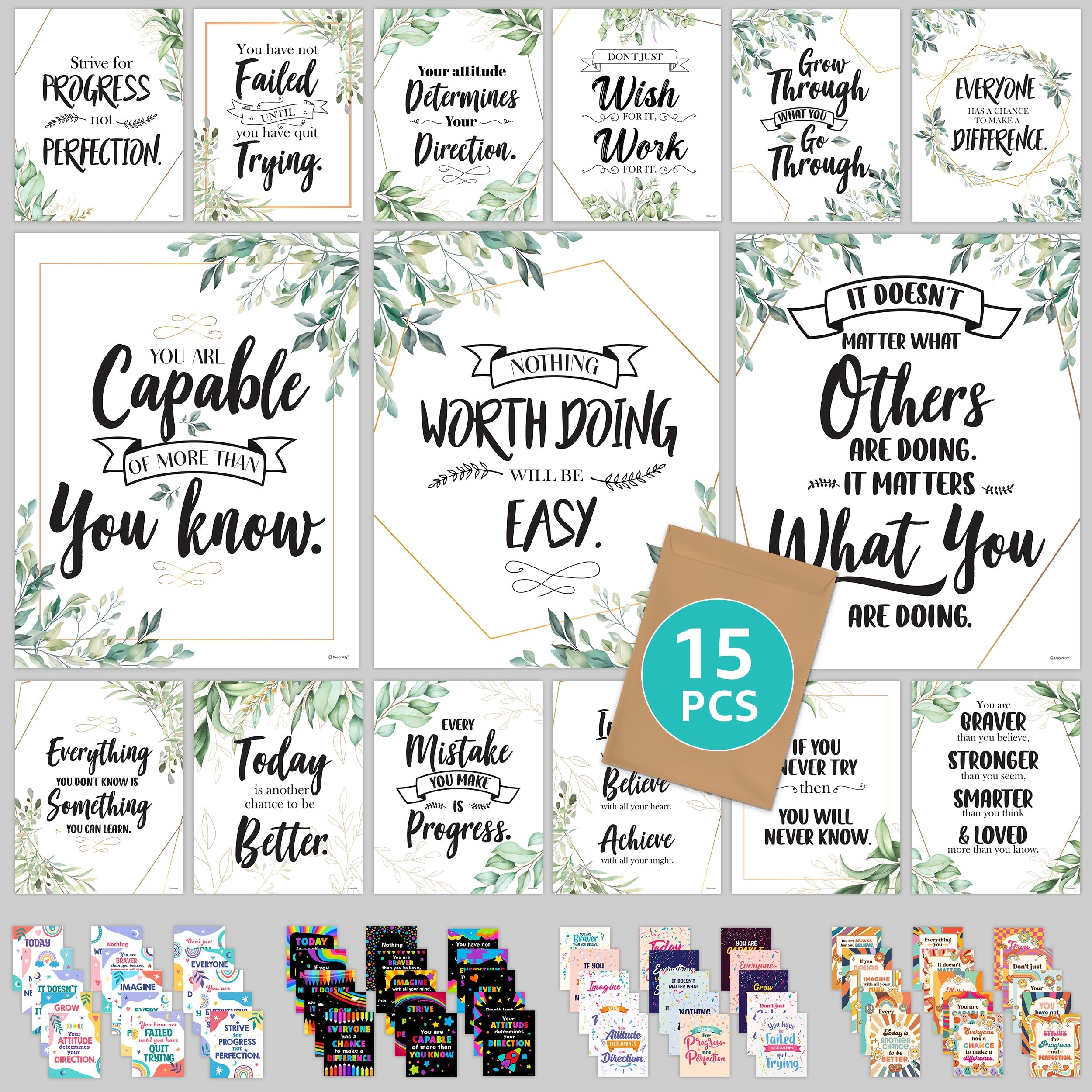 Decorably Motivational Posters for Classroom 15 Eucalyptus Classroom ...