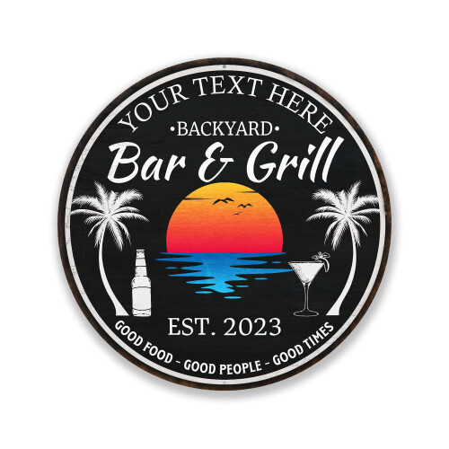 Letrero personalizado para bar y parrilla en el patio, decoraci n de ...