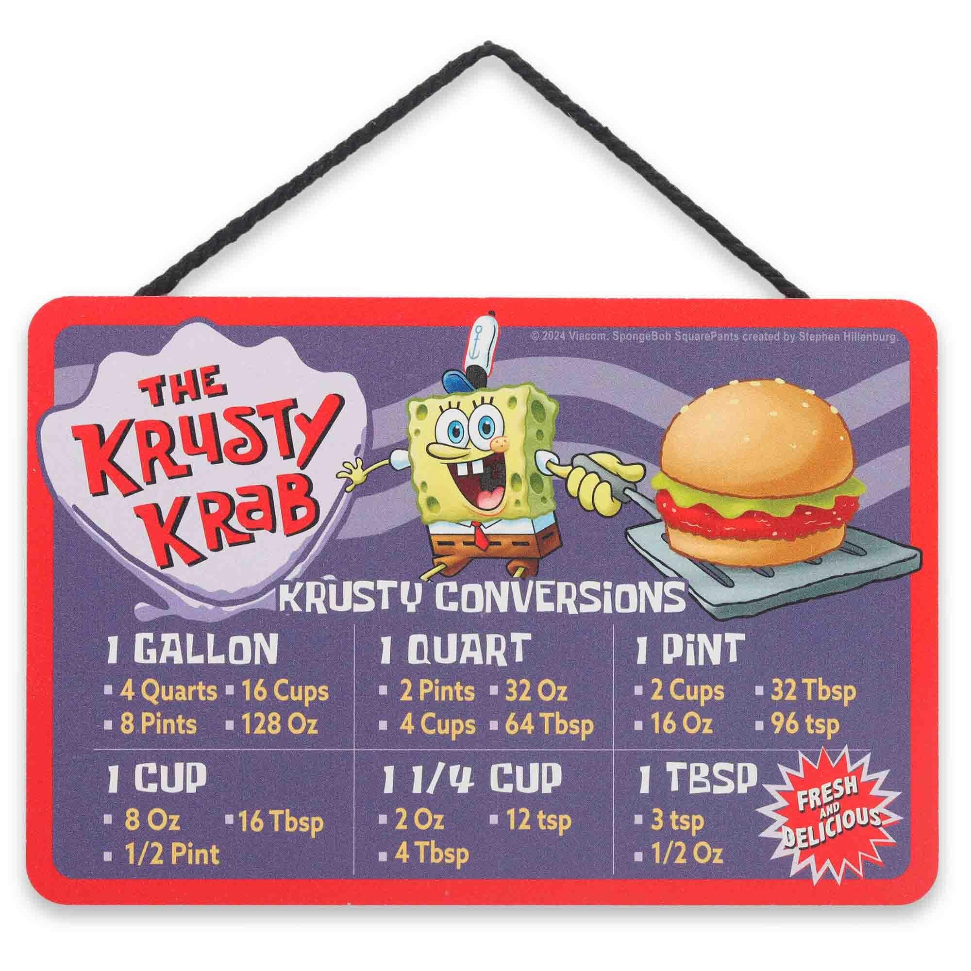SpongeBob SquarePants The Krusty Krab Kitchen Hanging Wood Measuring ...
