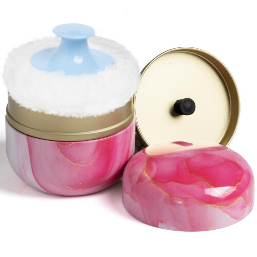 Powder Puff and Powder Container for Body Dusting Powder Case with Puff ...
