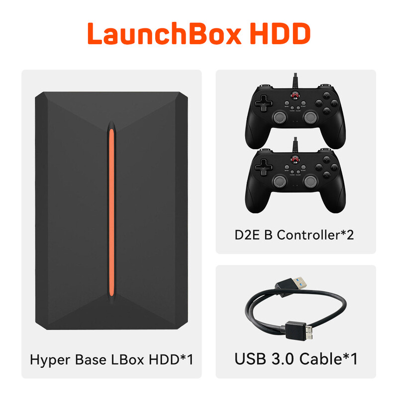 (LBox HDD-D2EB-2) Launchbox Gaming Hard Drive Disk Retro Game Console for PS4/PS3/PS2/WiiU/Wii ...