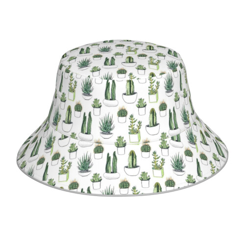 (Watercolour Cacti Succulents_8410) Bucket Hat Reversible Reflective ...