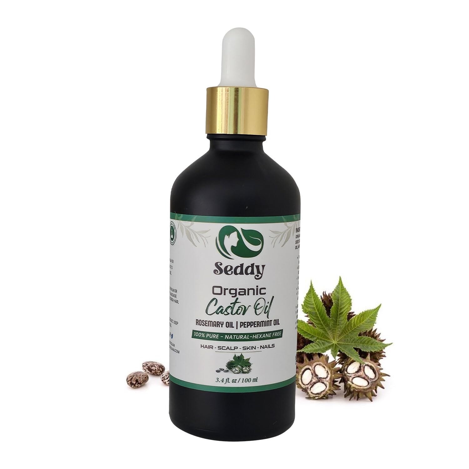 Seddy Organic Castor Oil Cold Pressed HexaneFree Pure Hair Scalp ...