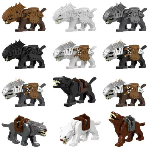12PCS Lord Of The Rings Hobbit Brown Wolf Toy Action MiniFigures Fit ...
