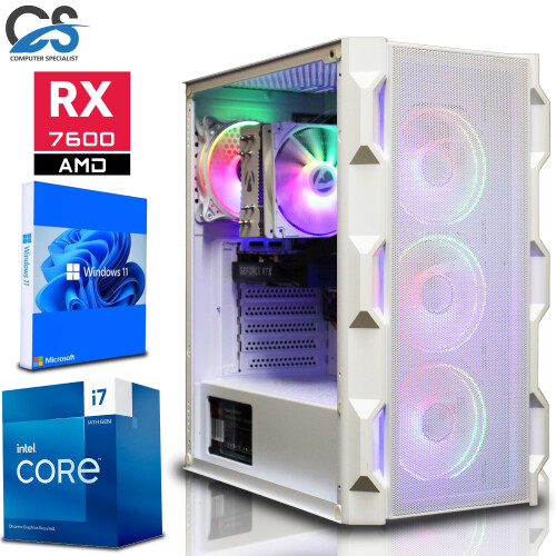 Fast Gaming PC Intel i7 14700F 64GB DDR5 8GB AMD RX 7600 2TB M.2 W11 on ...