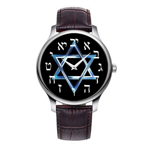 Reloj para hombre Judaísmo Mogen David Hebreo Digital Cuarzo Muñeca ...