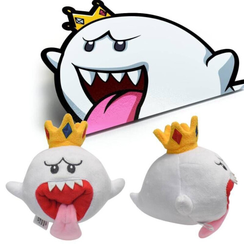 King Boo Super Mario Plush Toy Talk Shy Crown Phantom Funny Stuffed ...