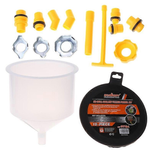 15-Piece No-Spill Engine Oil Funnel Kit, Fluid Filling and Precise ...