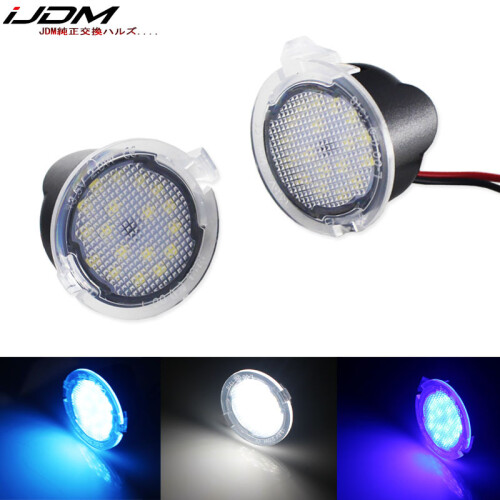 (Blue) iJDM Xenon white Full LED Side Mirror Puddle Lights For Ford ...