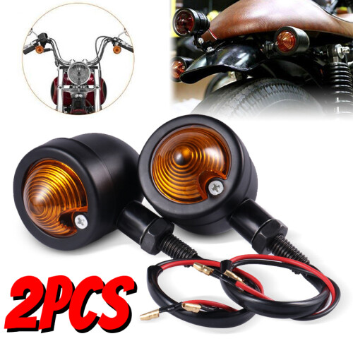 Universal Motorcycle Mini Bullet 12v LED Turn Signals Amber & Red Brake ...