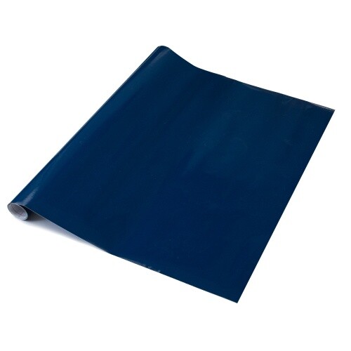 (15m) GLOSSY NAVY BLUE sticky back plastic vinyl wrap film (45cm wide ...