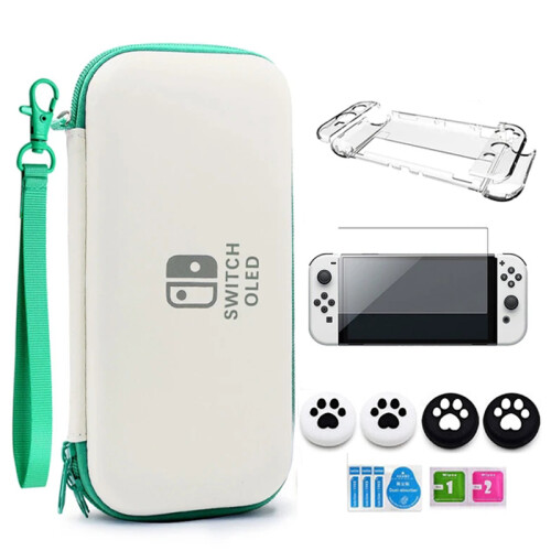 (OLED Kit 2) New Switch OLED Storage Carrying Case 7 in 1 Kit for ...