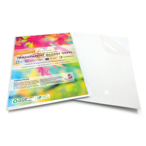 Evergreen Goods 50 Sheets Glossy Low Opacity Sticker Vinyl Labels ...