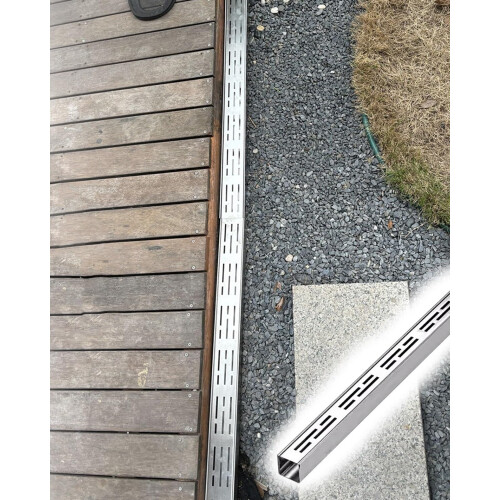 Kit de drainage de canal peu profond pour terrasse extérieure - 1 m de ...