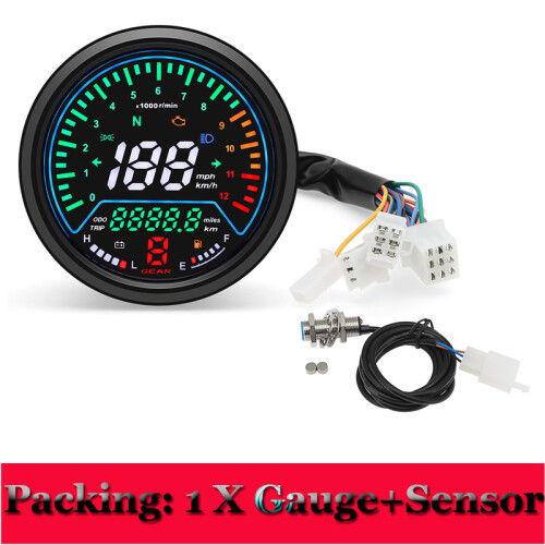 (Gauge and Sensor) Motorcycle Universal Speedometer Digital Dashboard ...