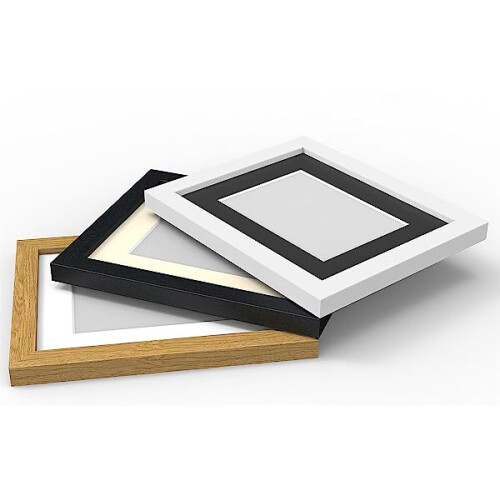 (White Frame Black Mount, 12x10 Pic Size 10x8) MODERN Box Photo Picture ...