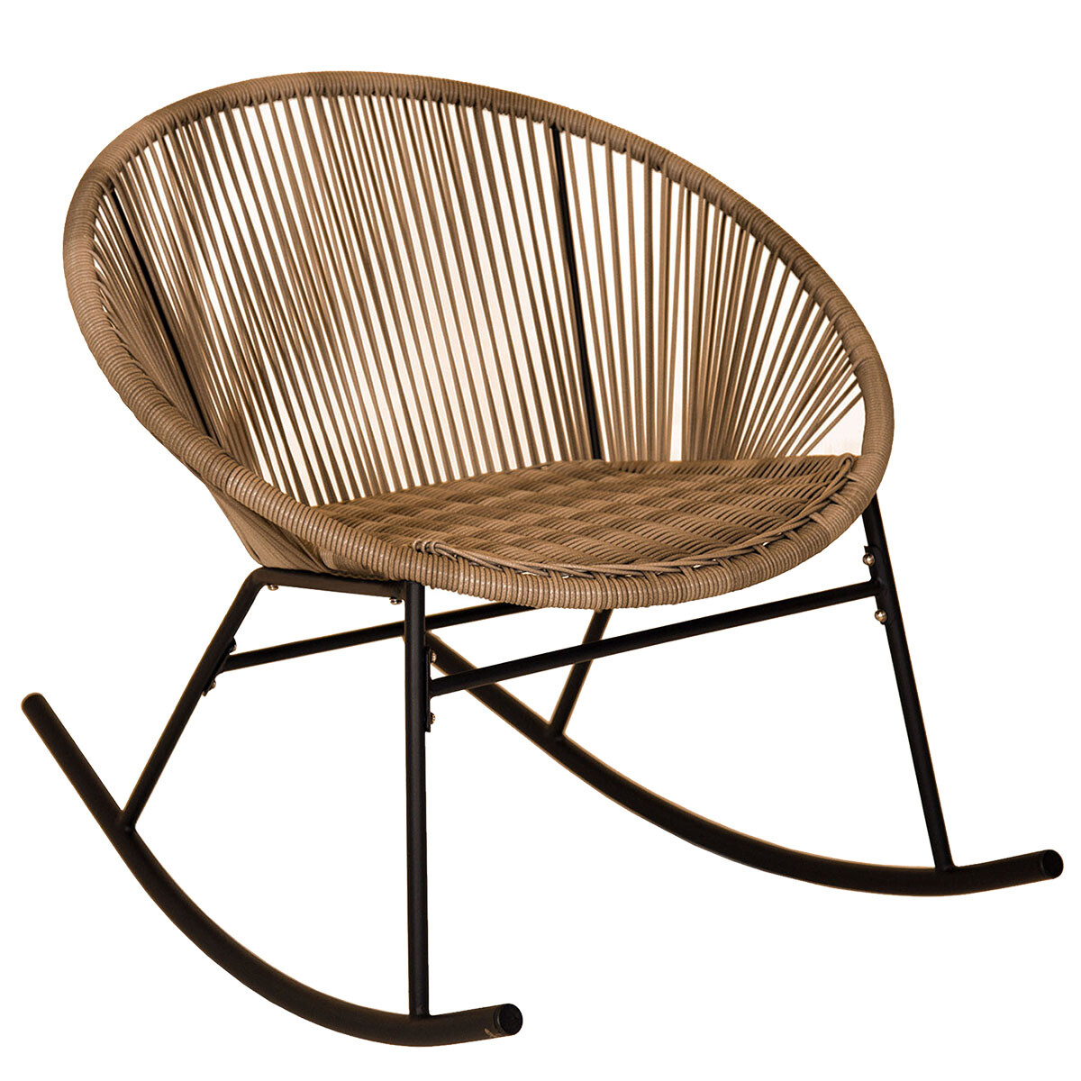 CHARLES BENTLEY Zanzibar Rocking Chair, Natural PE Rattan String Seat ...