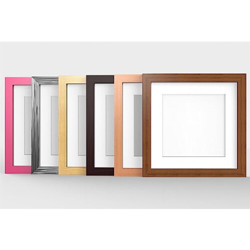 (Beech Frame White Mount, 11x11 Pic Size 9x9) MODERN Photo Picture ...