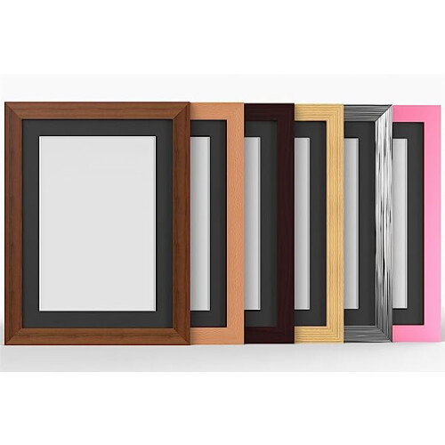 (Pine Frame Black Mount, 7x5 Pic Size 5x3.5) MODERN Photo Picture ...