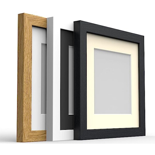 (Black Frame White Mount, 28x28 Pic Size 26x26) MODERN Box SQUARE Photo ...