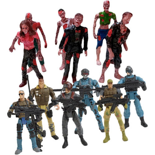 Zombie Action Figures 12pcs Plastic Special Forces Soldier Mini Models ...