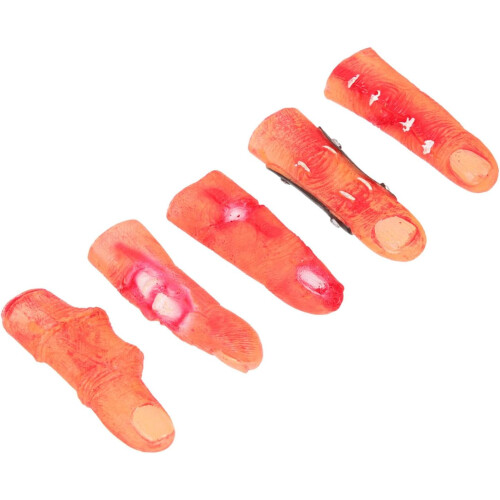 5pcs Halloween Prop Realistic Bloody Fake Finger Covers for Prank Party ...