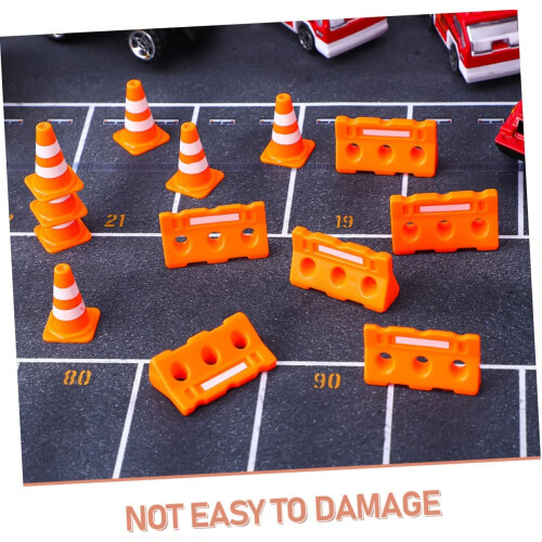 20 Pcs Play Traffic Signs Street Road Signs Playset Mini Traffic Cones ...
