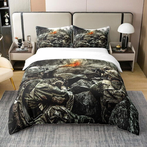 (Multi 10, Double) Homewish 100% Natural Cotton Soldier Duvet Cover ...